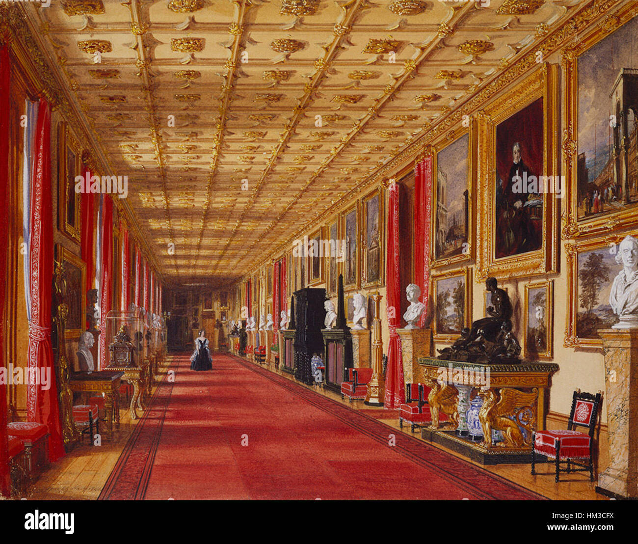 The Grand Corridor of Windsor Castle, depicted in this 1846 painting ...