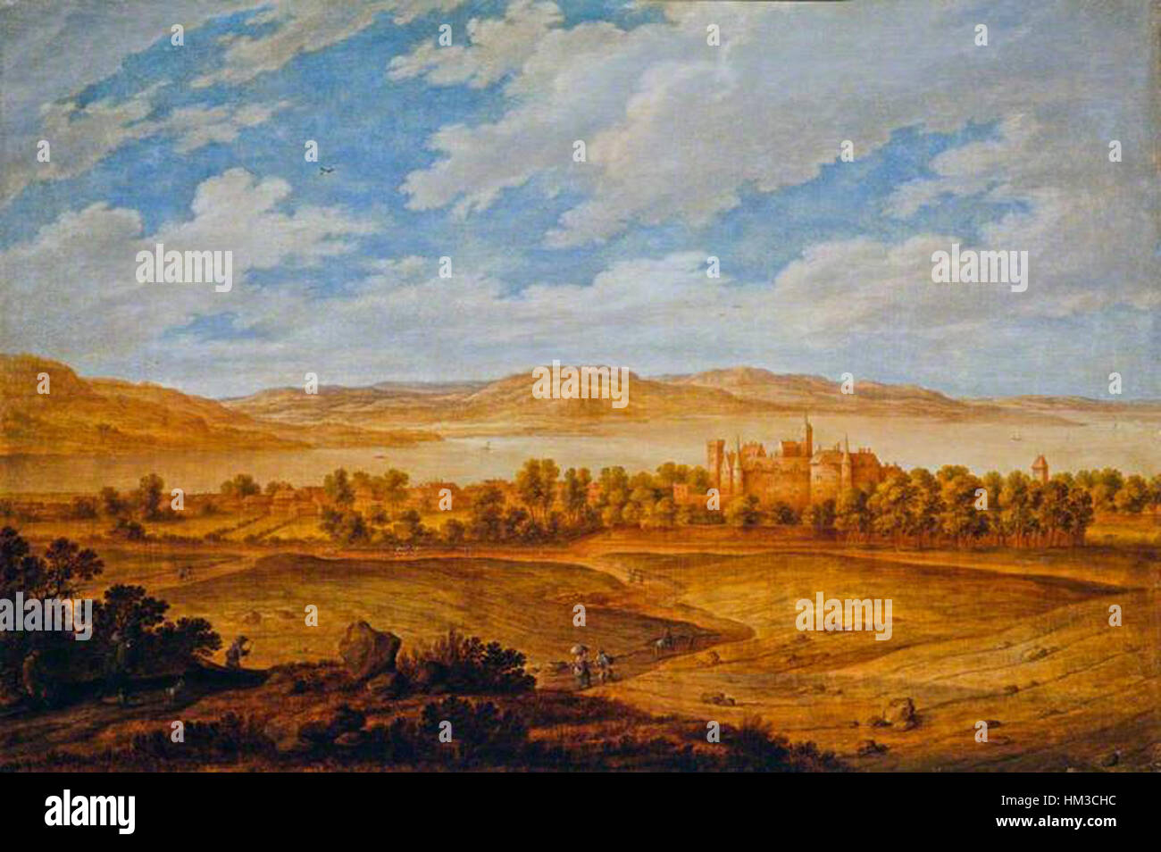 This 1638 painting by Keirincx depicts a scene set at Seton Palace ...