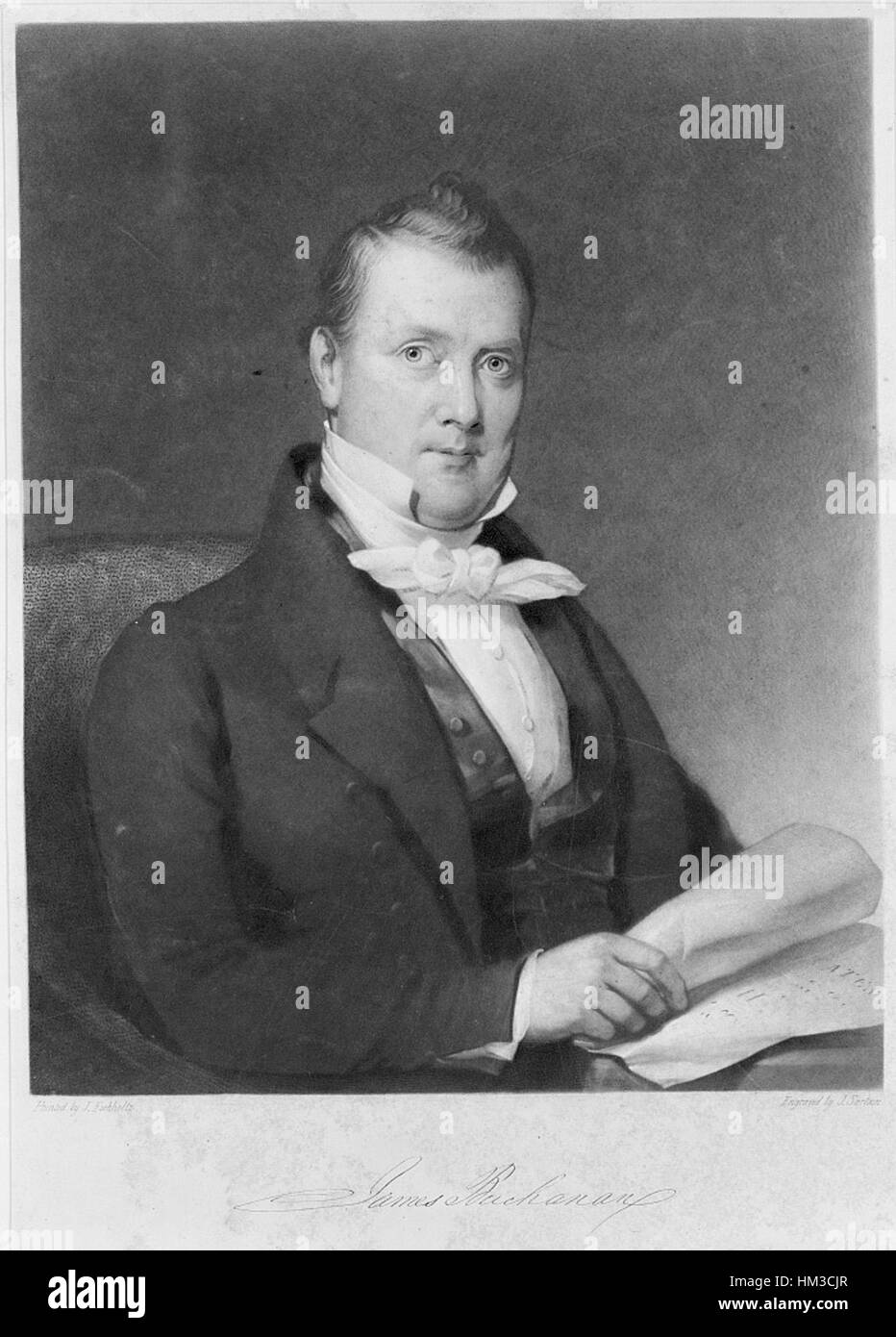 A portrait of James Buchanan, the 15th President of the United States ...