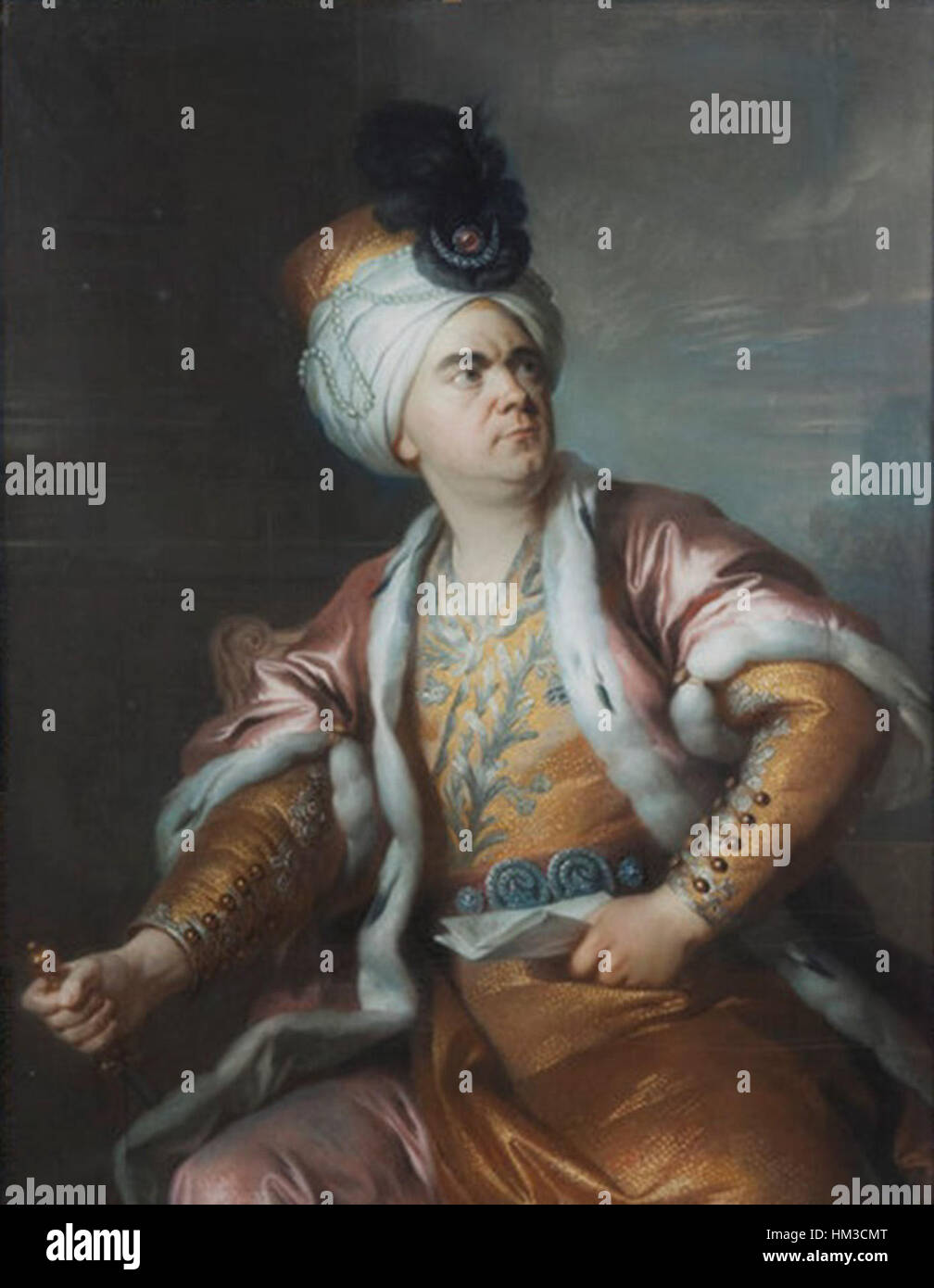 The painting by Lenoir features the actor LeKain portraying Orosmane, a ...