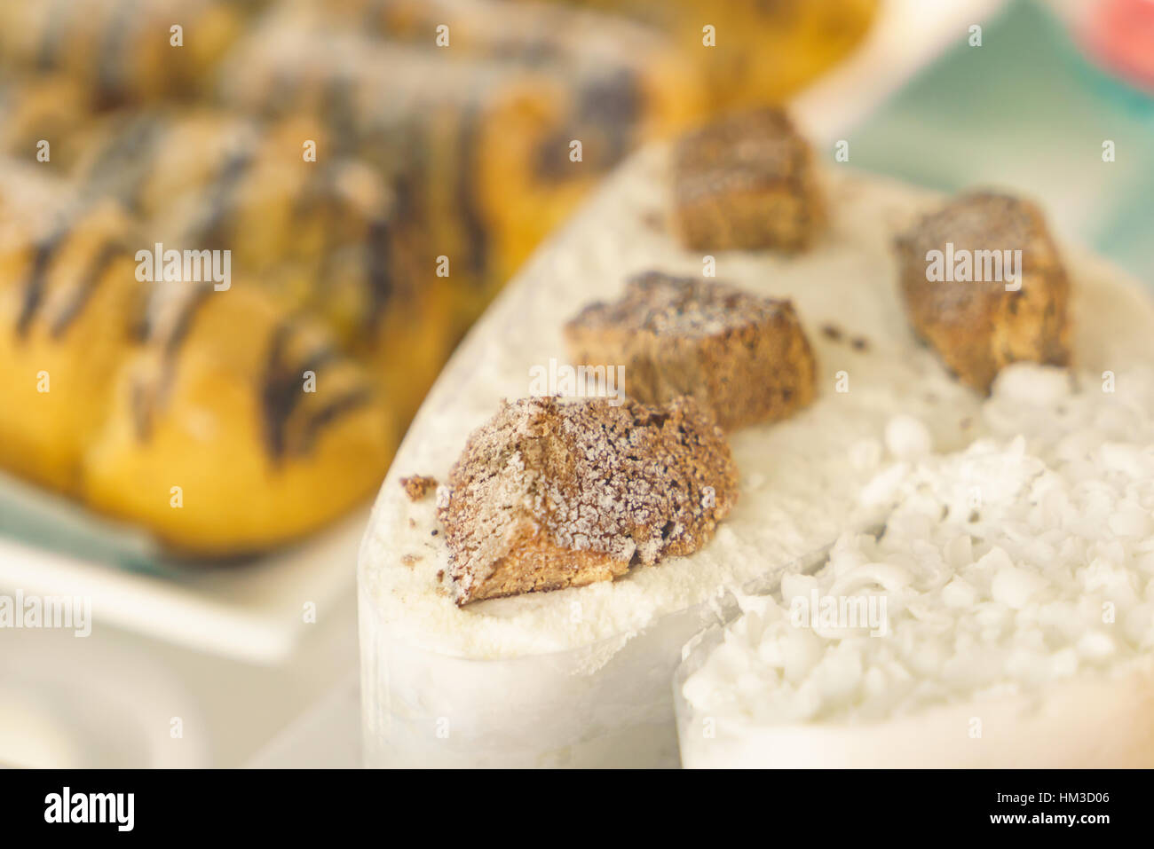 Bakery cakes and buns Stock Photo - Alamy