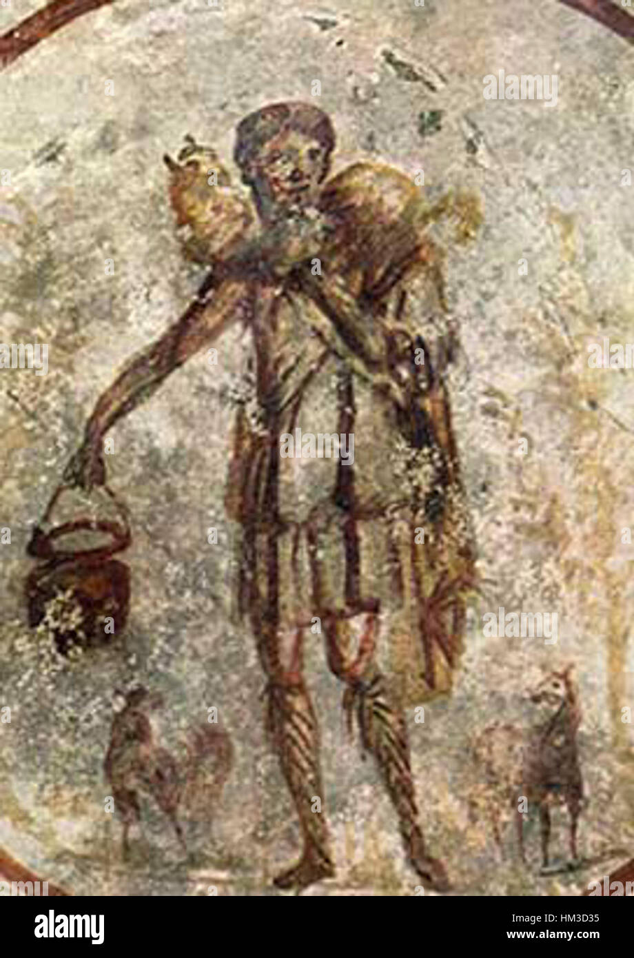 This close-up of the 'Good Shepherd' painting illustrates the tender ...