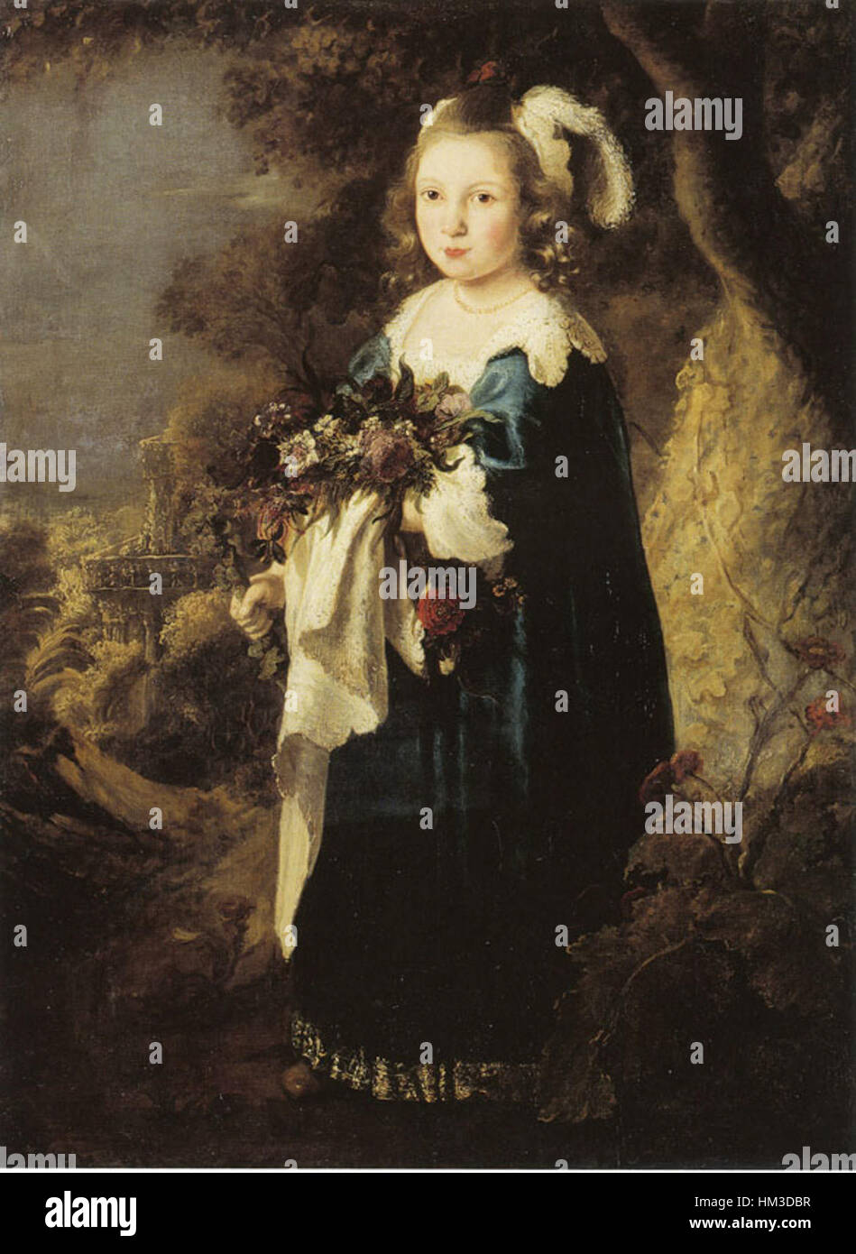 *A Girl as Flora* by Govert Flinck, painted around 1640, depicts a ...
