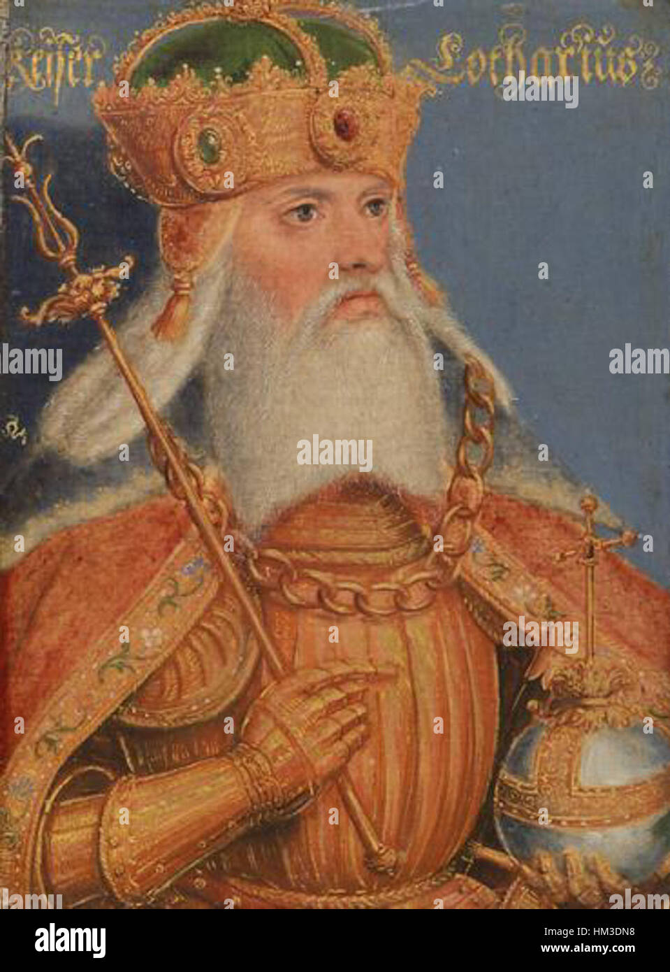 This portrait of Kaiser Lothar I, a significant Holy Roman Emperor ...