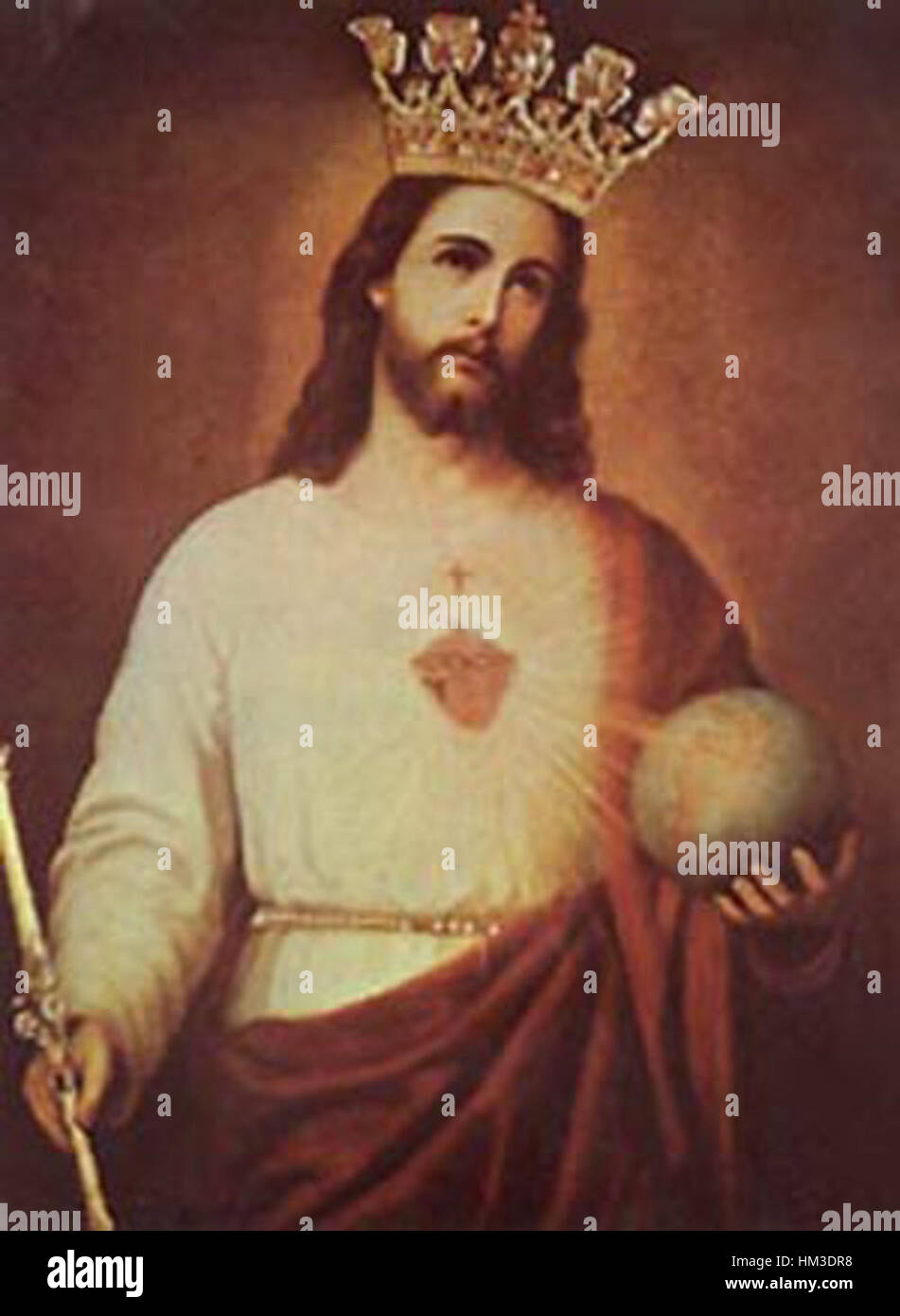 This religious artwork depicts Jesus Christ as the King of Ecuador ...