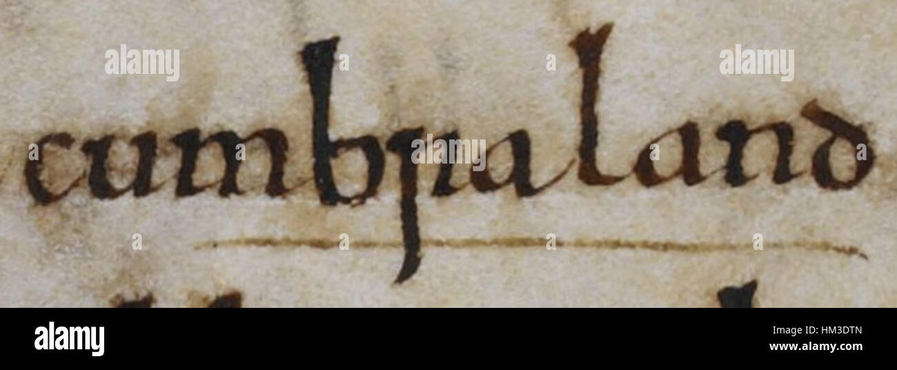 Kingdom of the Cumbrians (British Library Cotton MS Tiberius B I, folio ...