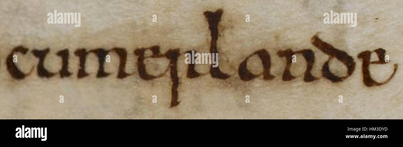 Kingdom of the Cumbrians (British Library Cotton MS Tiberius B I, folio ...