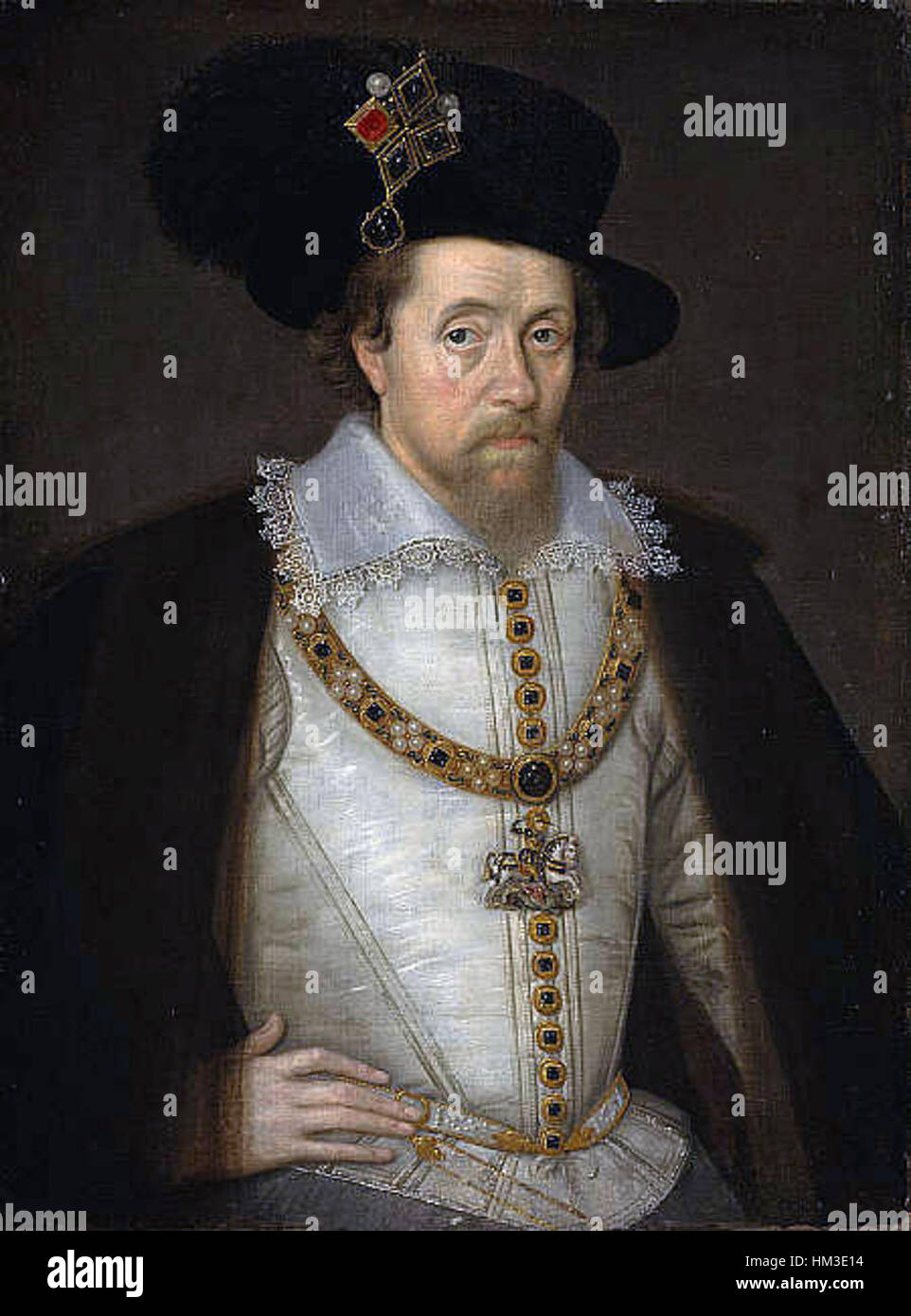 The portrait 'Mirror of Great Britain' by James I de Critz represents ...