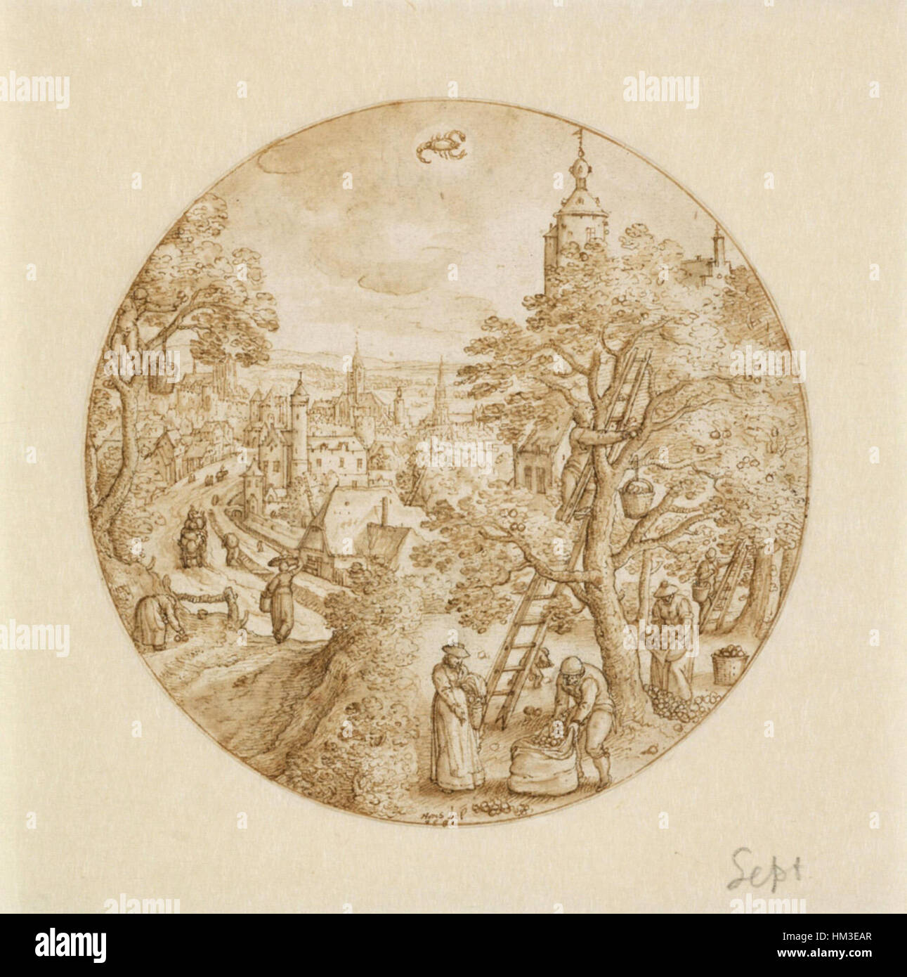 Hans Bol's 'The Month of September (Libra)' is part of a series ...