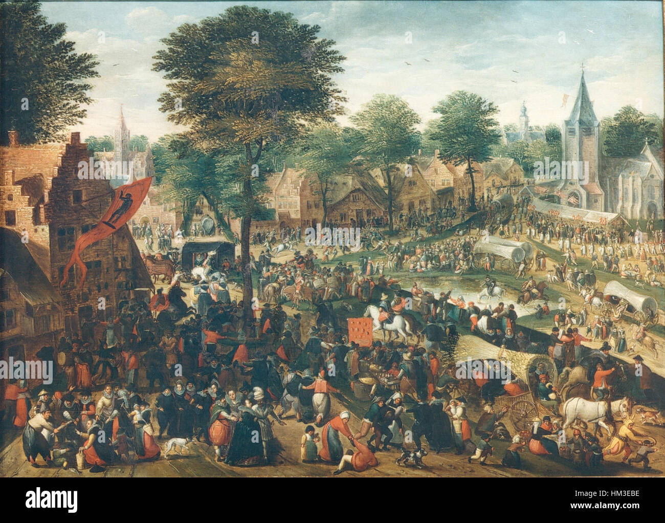This painting by Hans Bol captures a lively Flemish fair (kermis ...