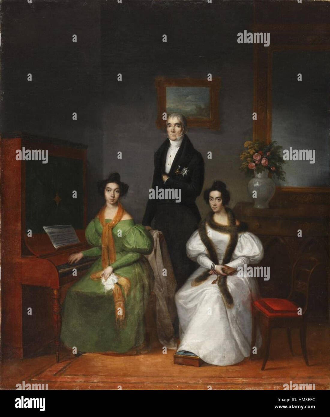 This 19th-century oil painting, 'La familia de Manuel de la Pezuela y ...