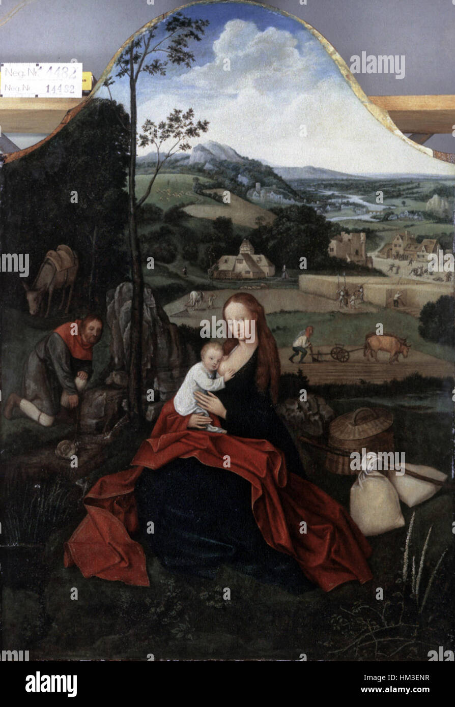 Joachim Patinir's 'Rest on the Flight into Egypt' depicts the holy family taking a brief rest ...