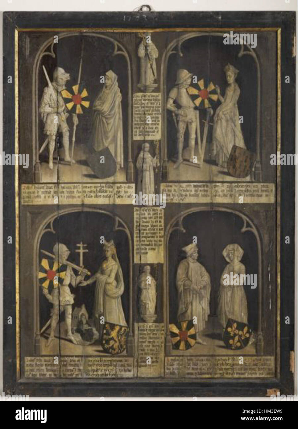 This artwork depicts the historical graves of Flanders and the abbots ...