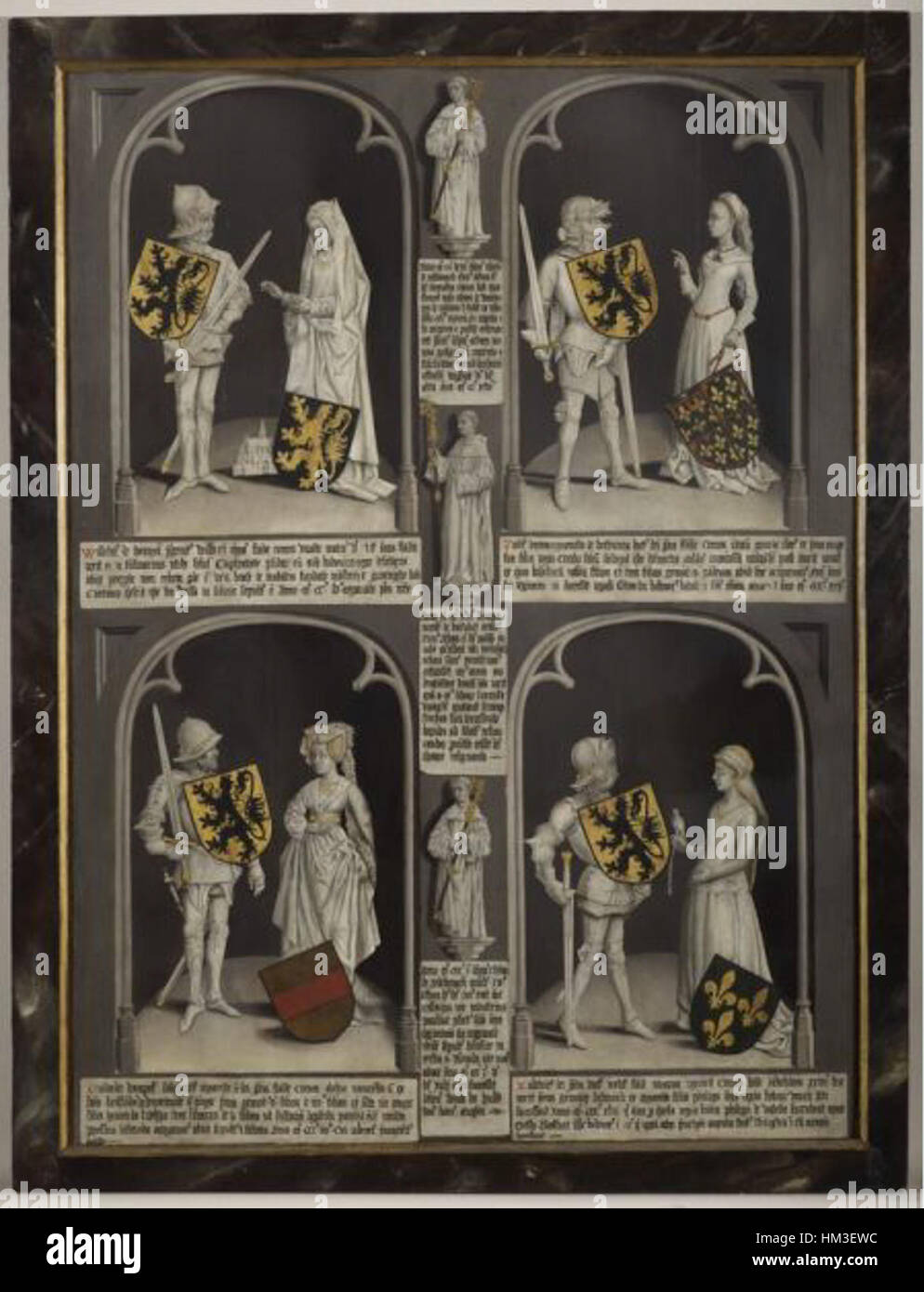 This artwork depicts the tombs of Flemish counts and abbots from the ...