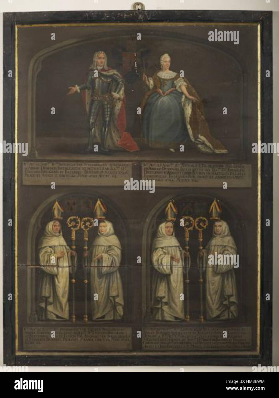 This 16th-century painting depicts the tombs of the Flemish nobility ...