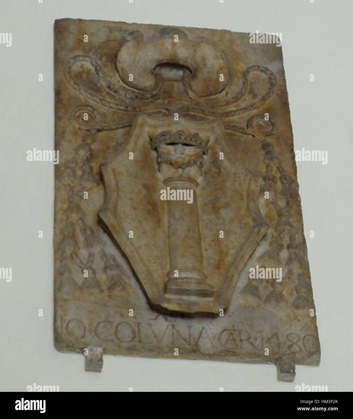 A historical artwork depicting the Lastra with the Coat of Arms of the ...