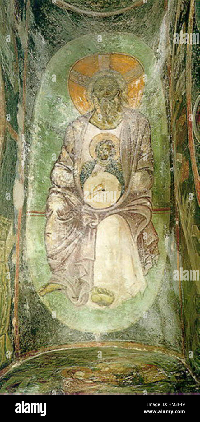 A fresco of the Holy Trinity from the Saint Mary Koumbelidiki Church ...