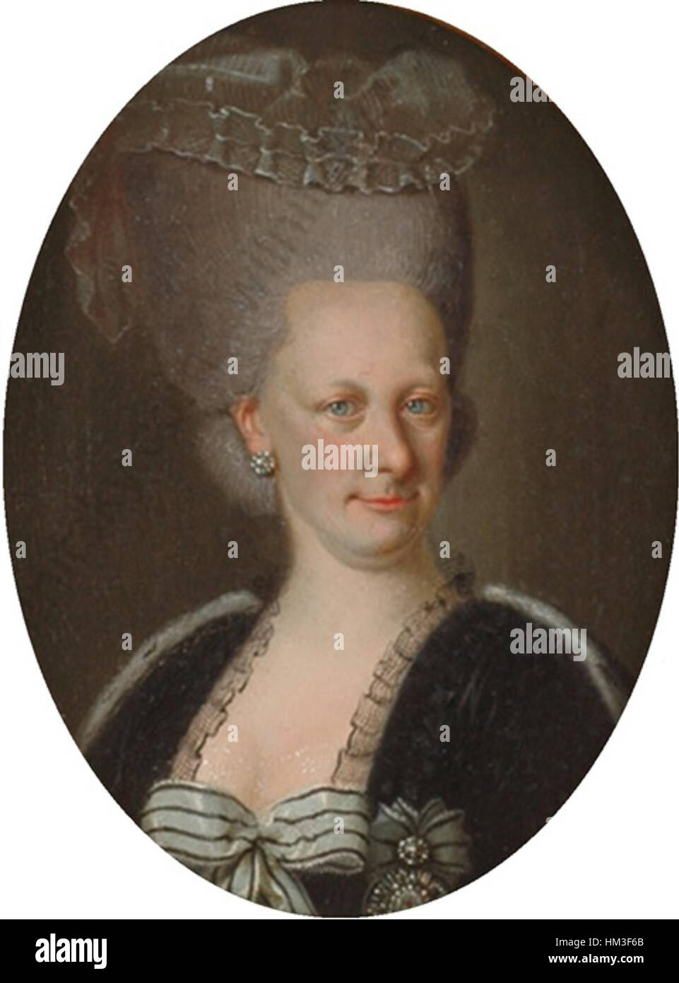 The miniature portrait of Maria Elisabeth of Austria by Lampi portrays ...