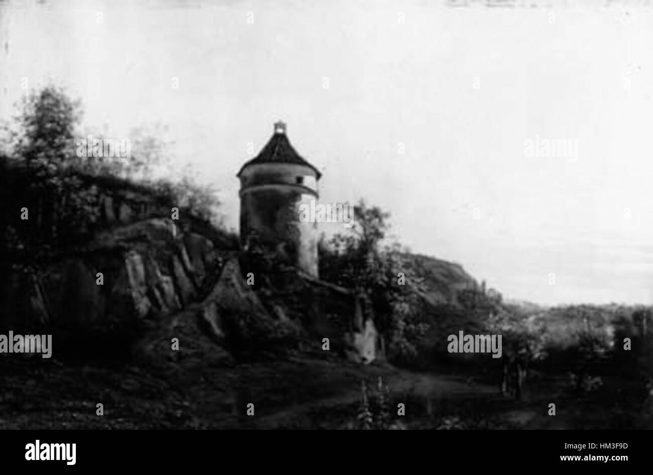 This artwork by Jean-Michel Grobon, titled 'Le Pigeonnier de Roche ...