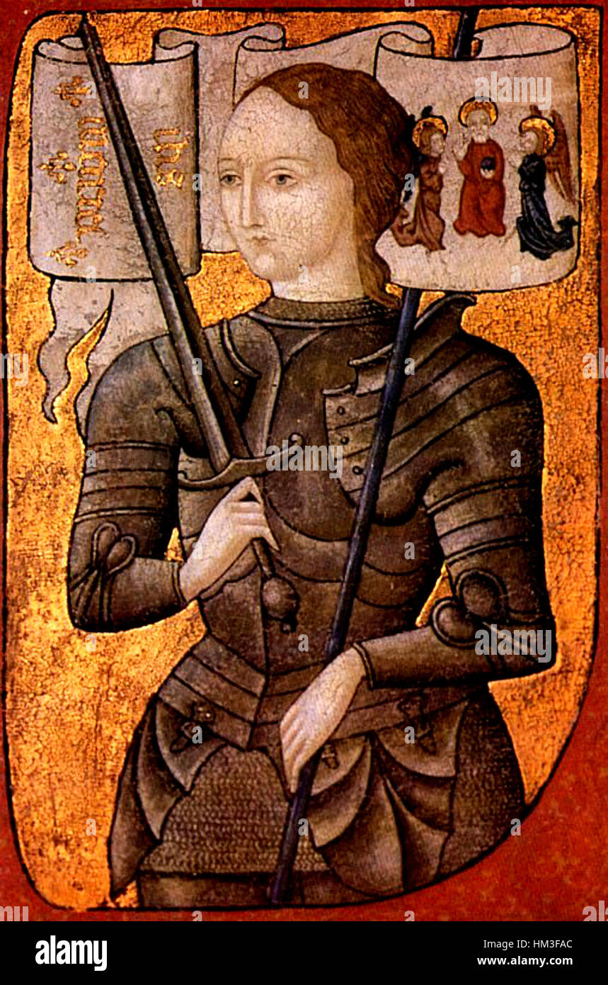 This miniature painting of Joan of Arc depicts the iconic French ...