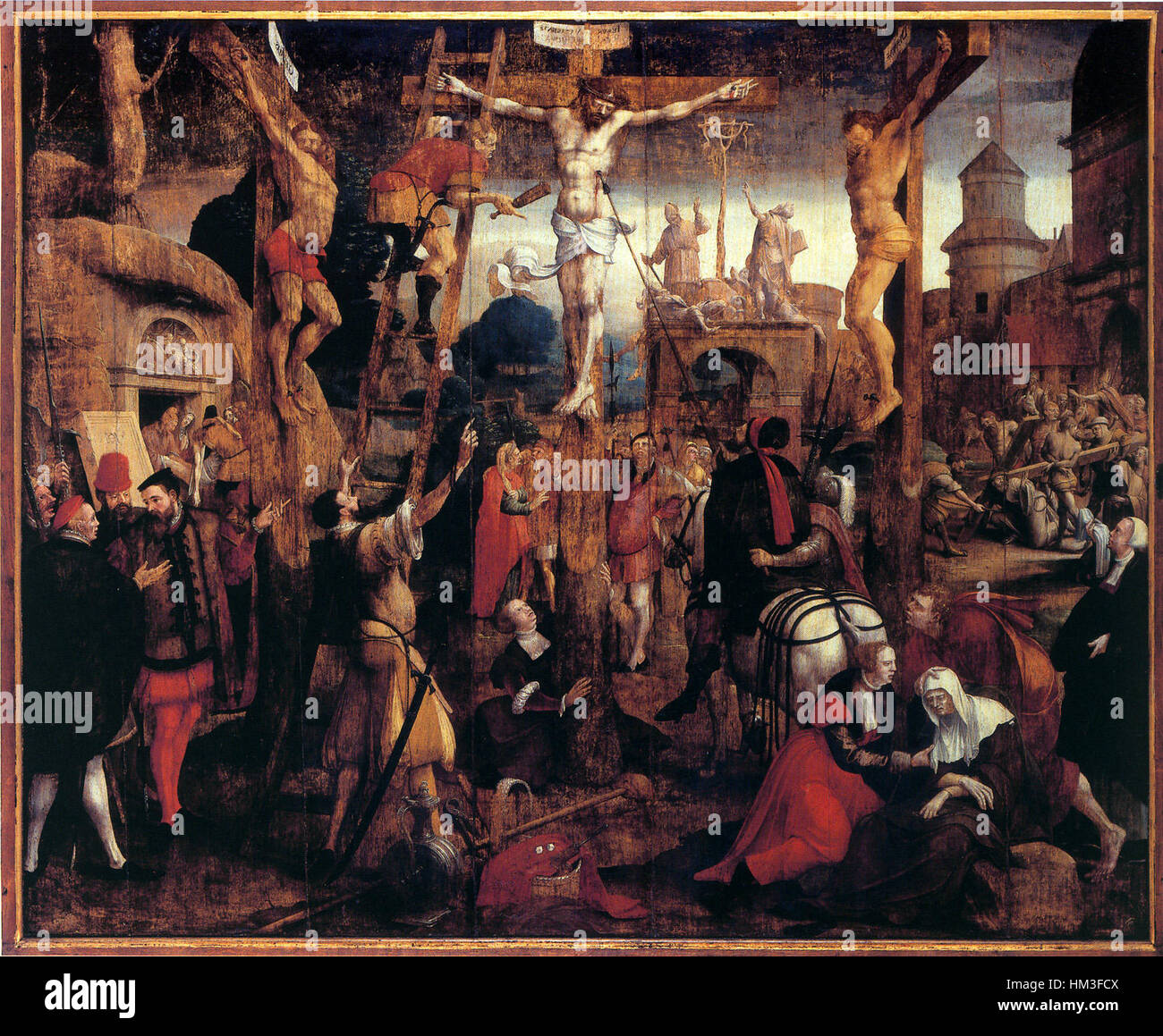 Hermann tom Ring's painting 'Kalvarienberg' depicts the Calvary Hill, a ...