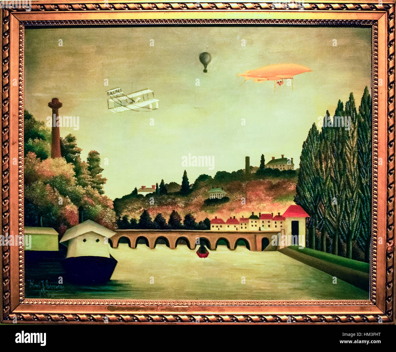 Henri Rousseau's 'View of the Bridge of Sevres' is a vivid portrayal of ...