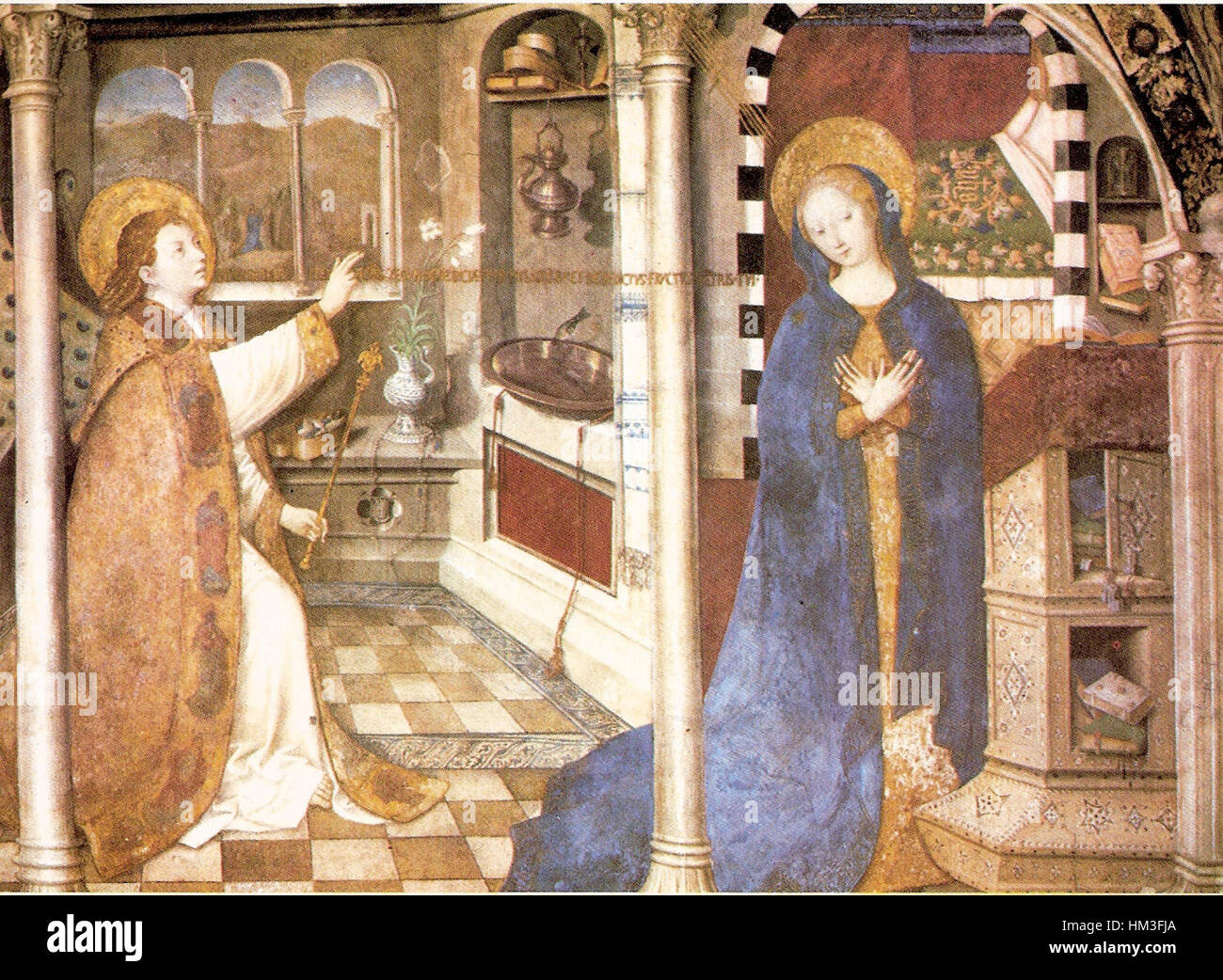 Giusto d'Alemagna's Annunciation, depicted at the Church of Santa Maria ...