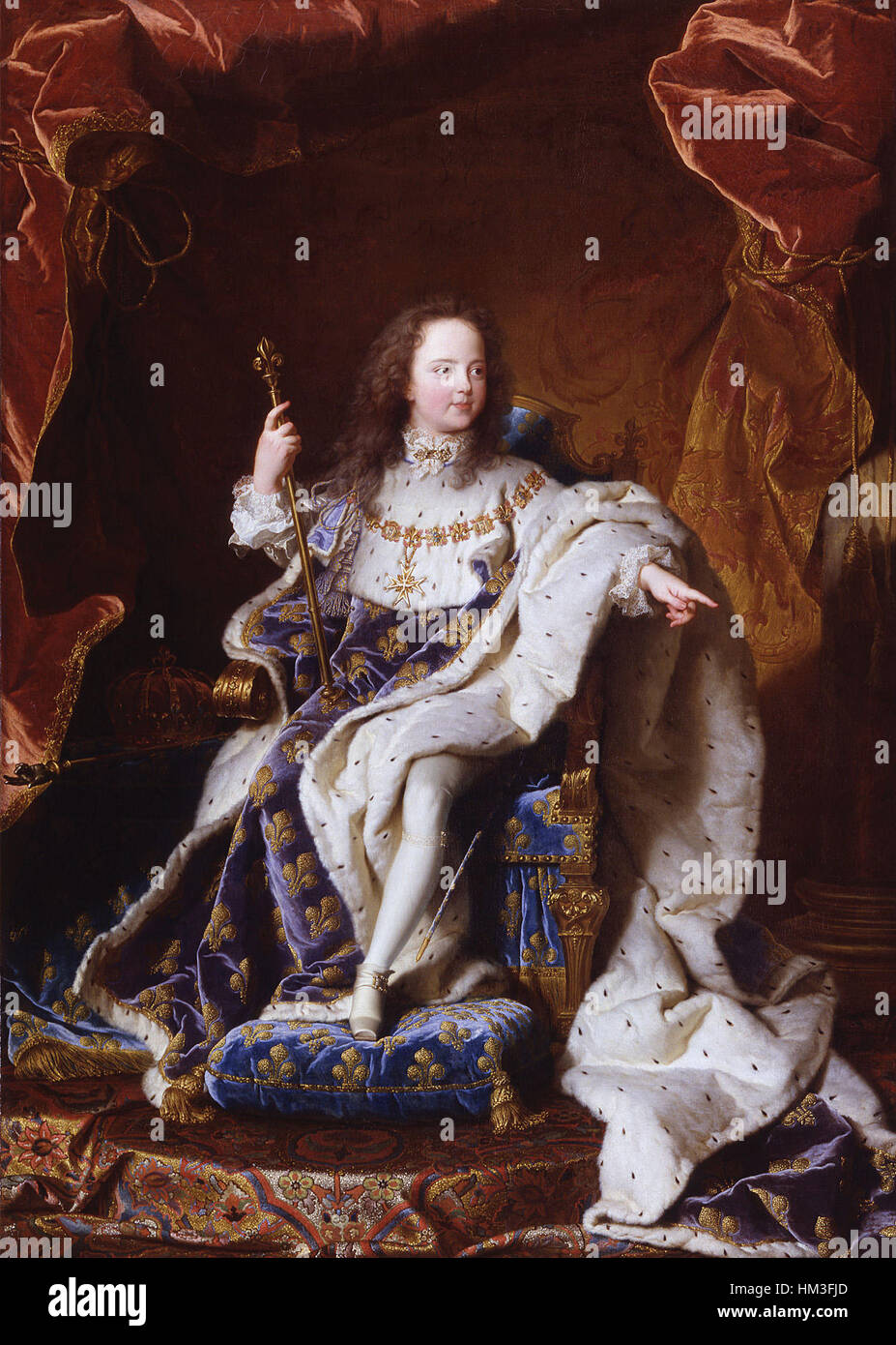 A portrait of King Louis XV as a child, showcasing his youthful ...