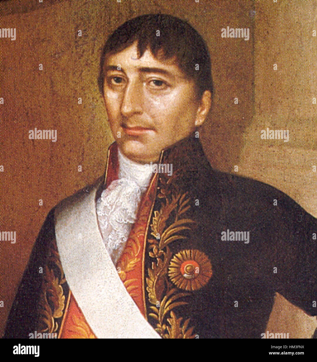 A historical portrait of Hipolito Unanue, a prominent figure, depicted ...