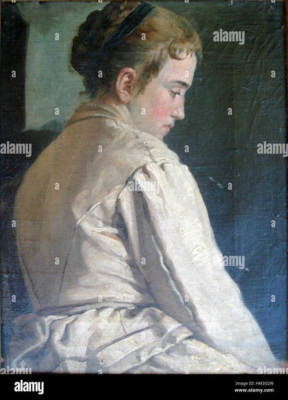 'Deklica' by Ivan Grohar, an oil painting showcasing a young girl in a ...
