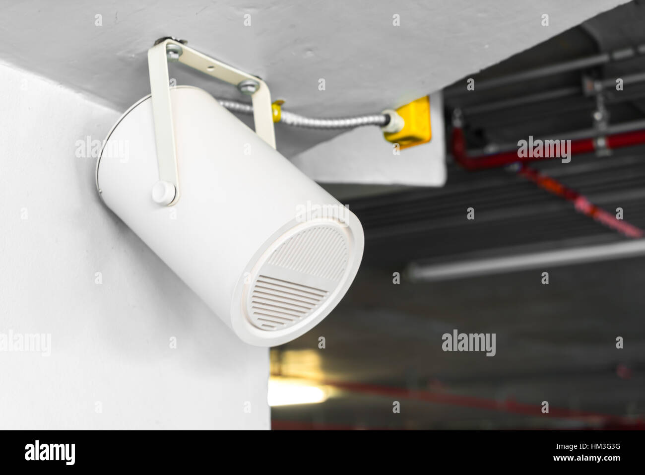 Speakers on a wall of building Stock Photo - Alamy