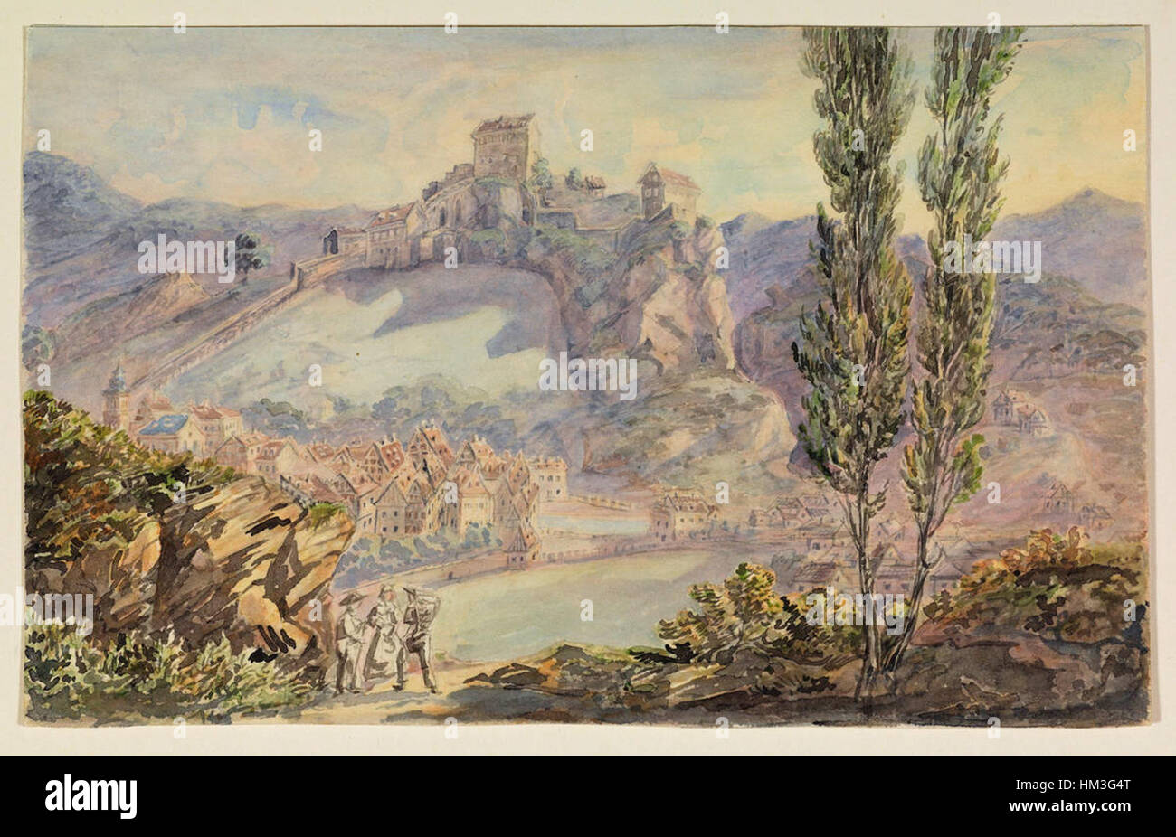 A painting by Karl Theodor von Buseck, depicting the town of ...