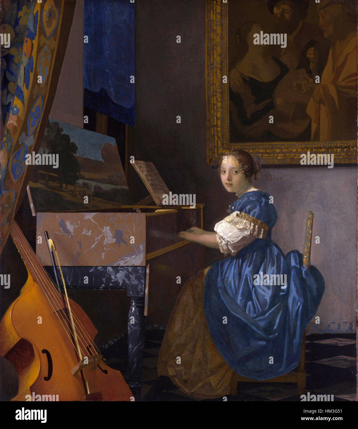 Johannes Vermeer’s painting 'The Keyboard Player' from 1673-1675 ...