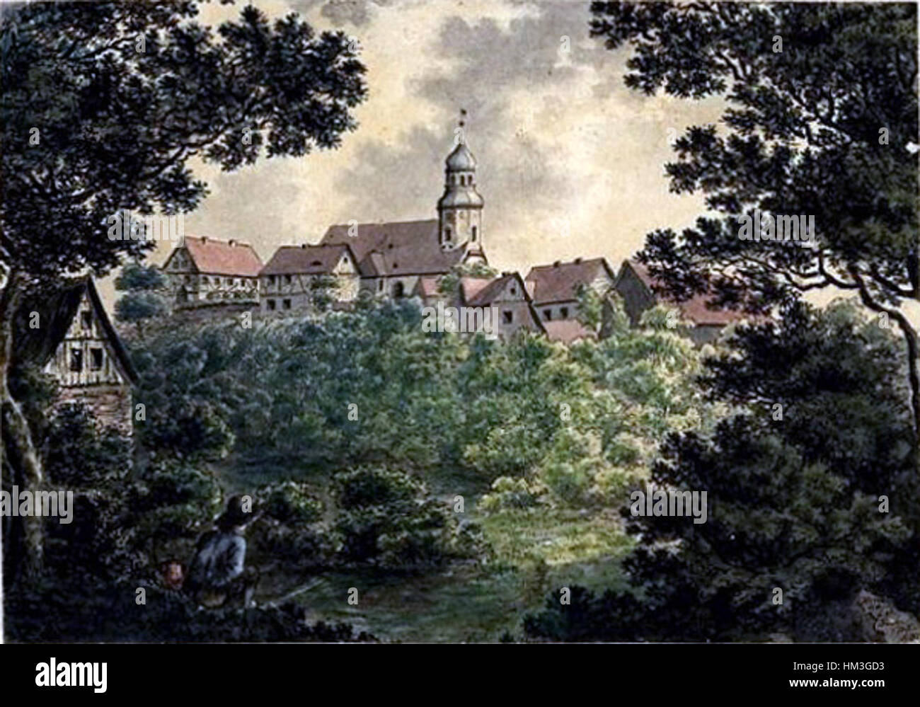 The painting 'Leipzig-Schoenefeld 1813' depicts the historical Battle ...
