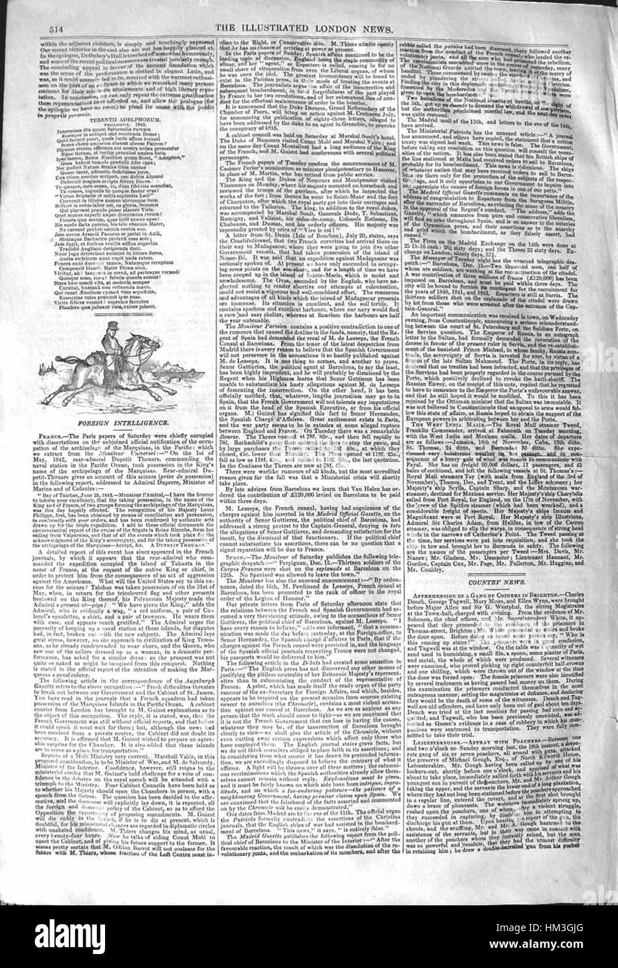 This 1842 page from the *Illinois State Register* features a detailed ...