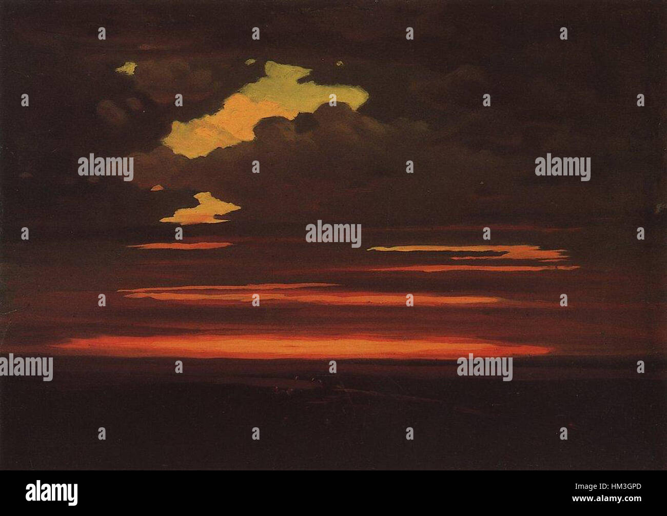 'Clouds1' by Arkhip Kuindzhi, painted between 1900 and 1905, captures a ...