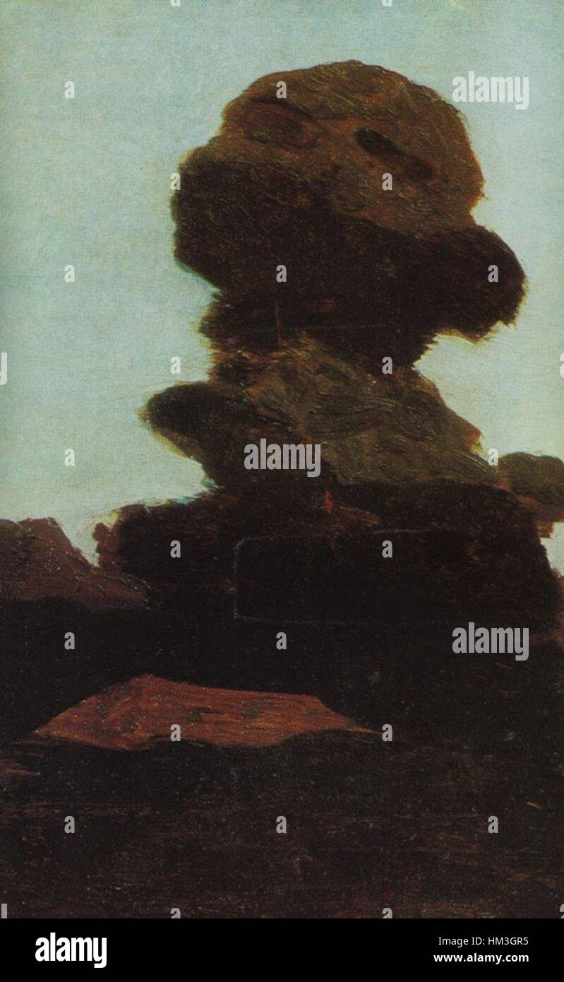 This landscape painting by Arkhip Kuindzhi features a solitary tree ...