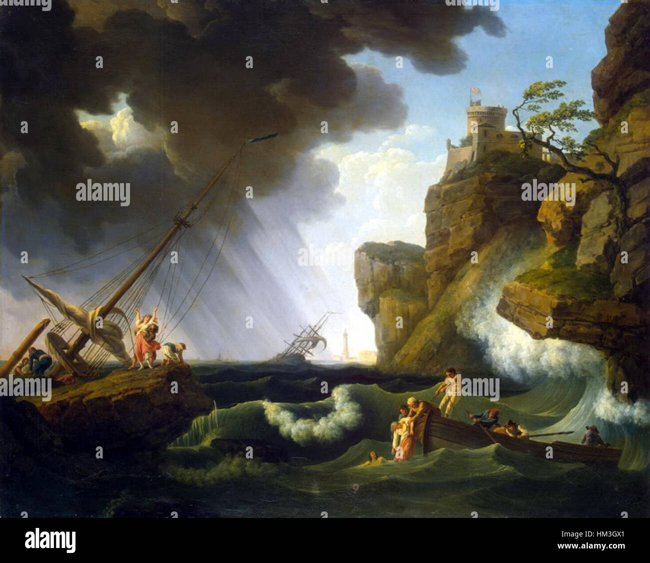 Joseph Vernet's 'Shipwreck' depicts a dramatic maritime scene ...