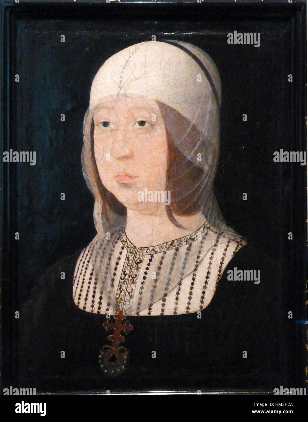 This portrait depicts Isabel the Catholic, Queen of Castile ...