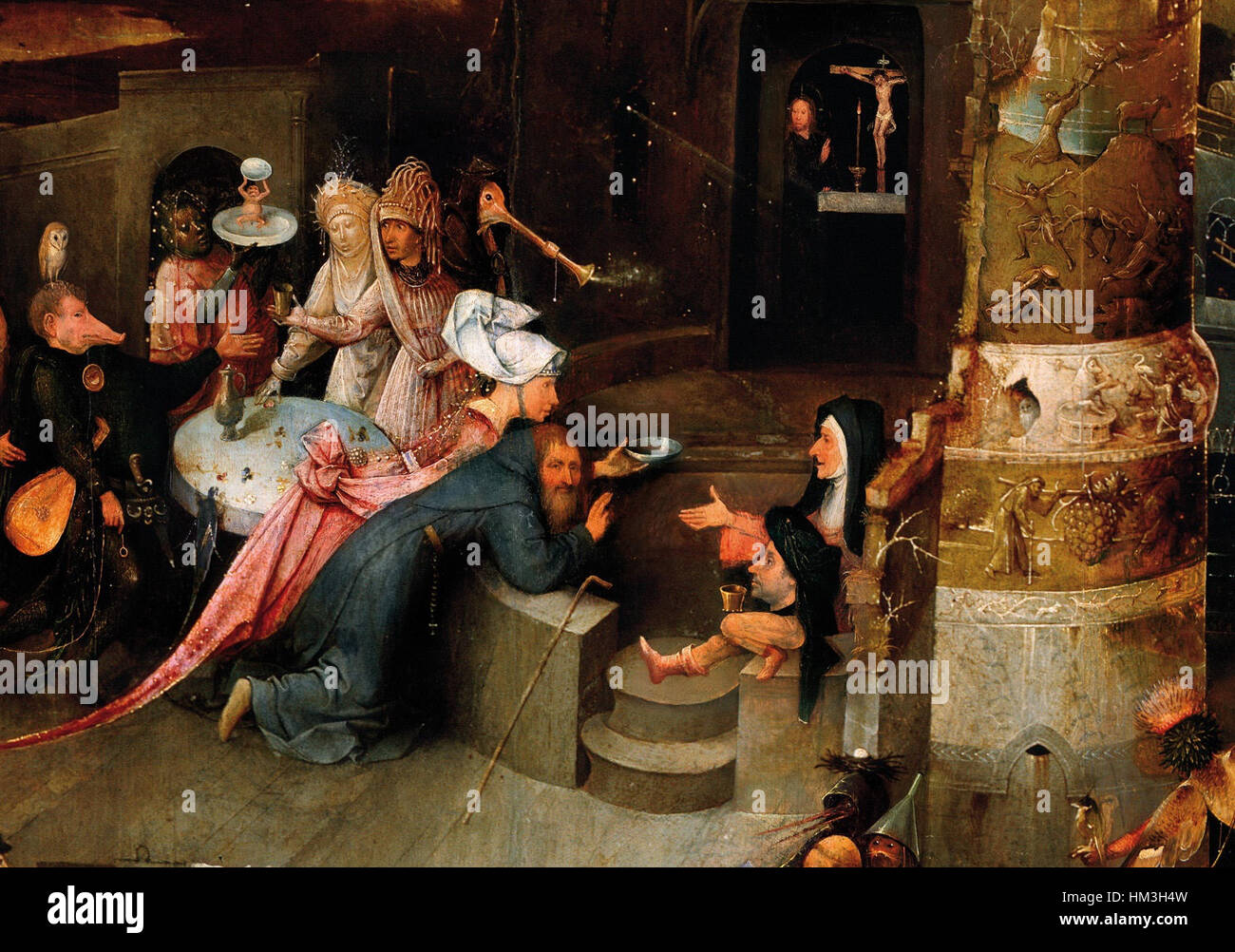A detailed section of a painting by Jheronimus Bosch, showcasing his ...