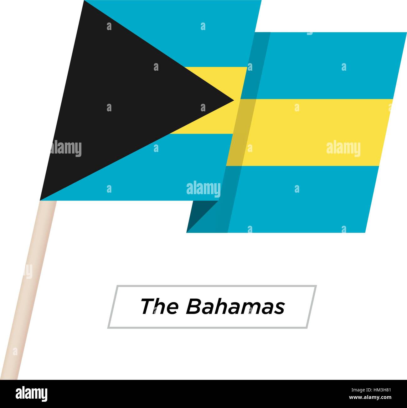 The Bahamas Ribbon Waving Flag Isolated on White. Vector Illustration ...