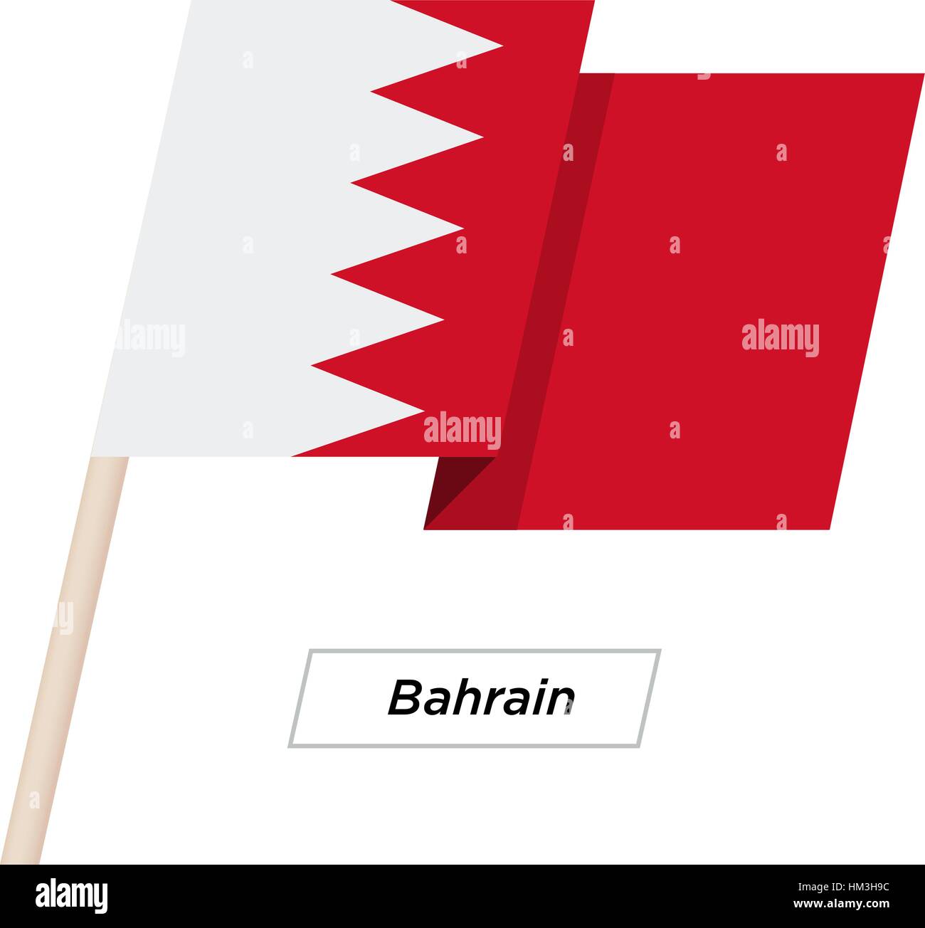 Bahrain Ribbon Waving Flag Isolated on White. Vector Illustration Stock ...