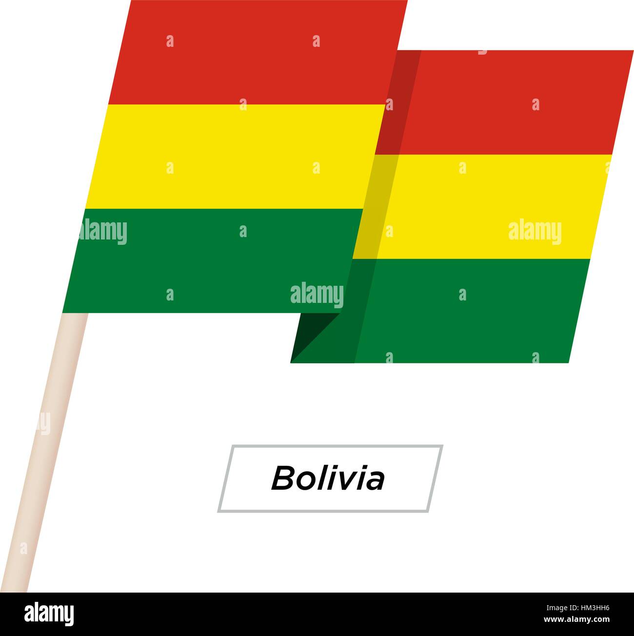 Bolivia Ribbon Waving Flag Isolated on White. Vector Illustration Stock ...