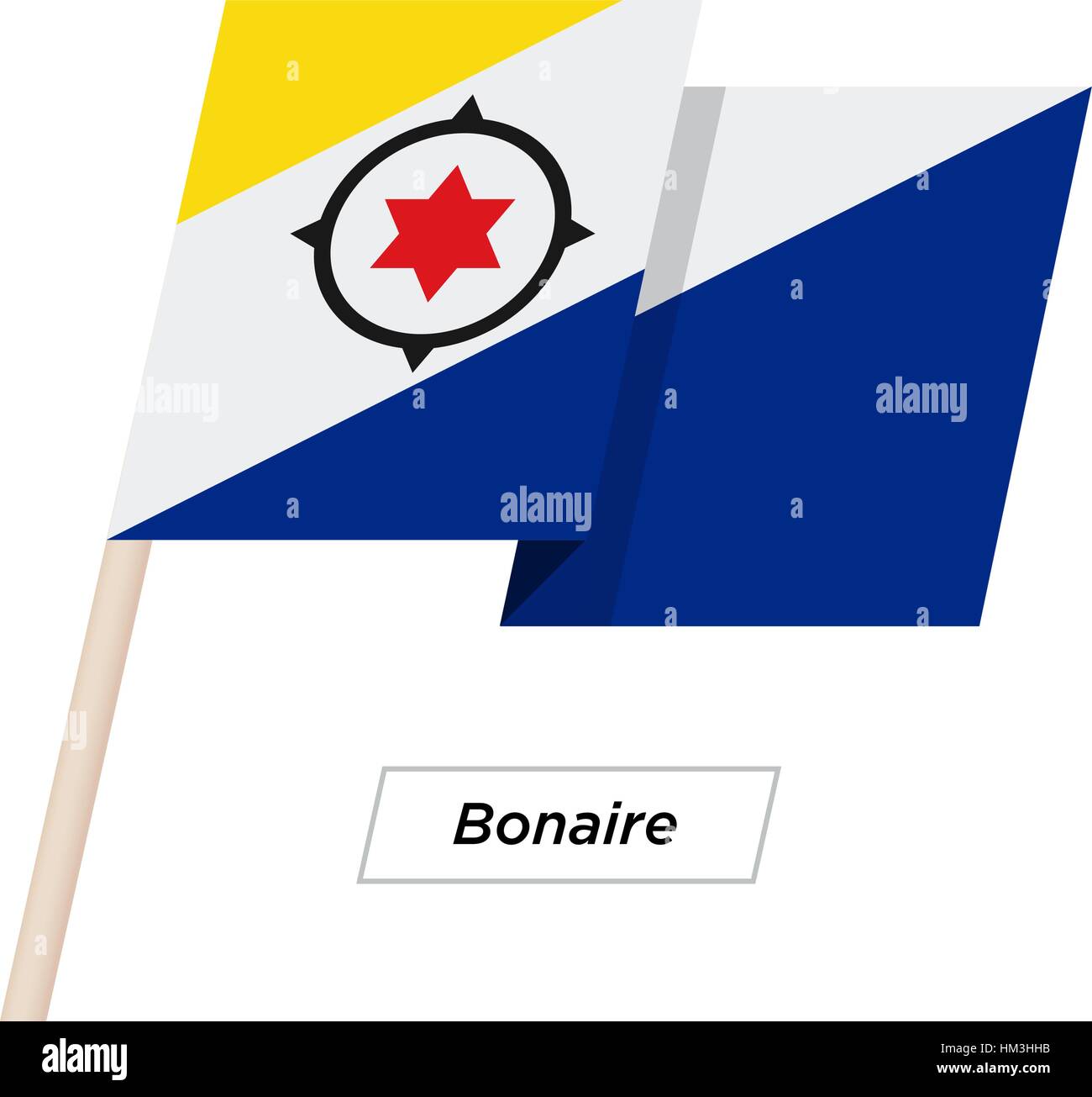 Bonaire Ribbon Waving Flag Isolated on White. Vector Illustration Stock ...