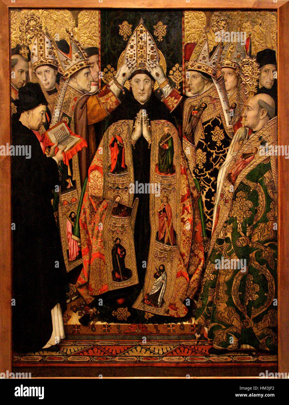 *The Consecration of St. Augustine* by Jaume Huguet depicts the moment ...