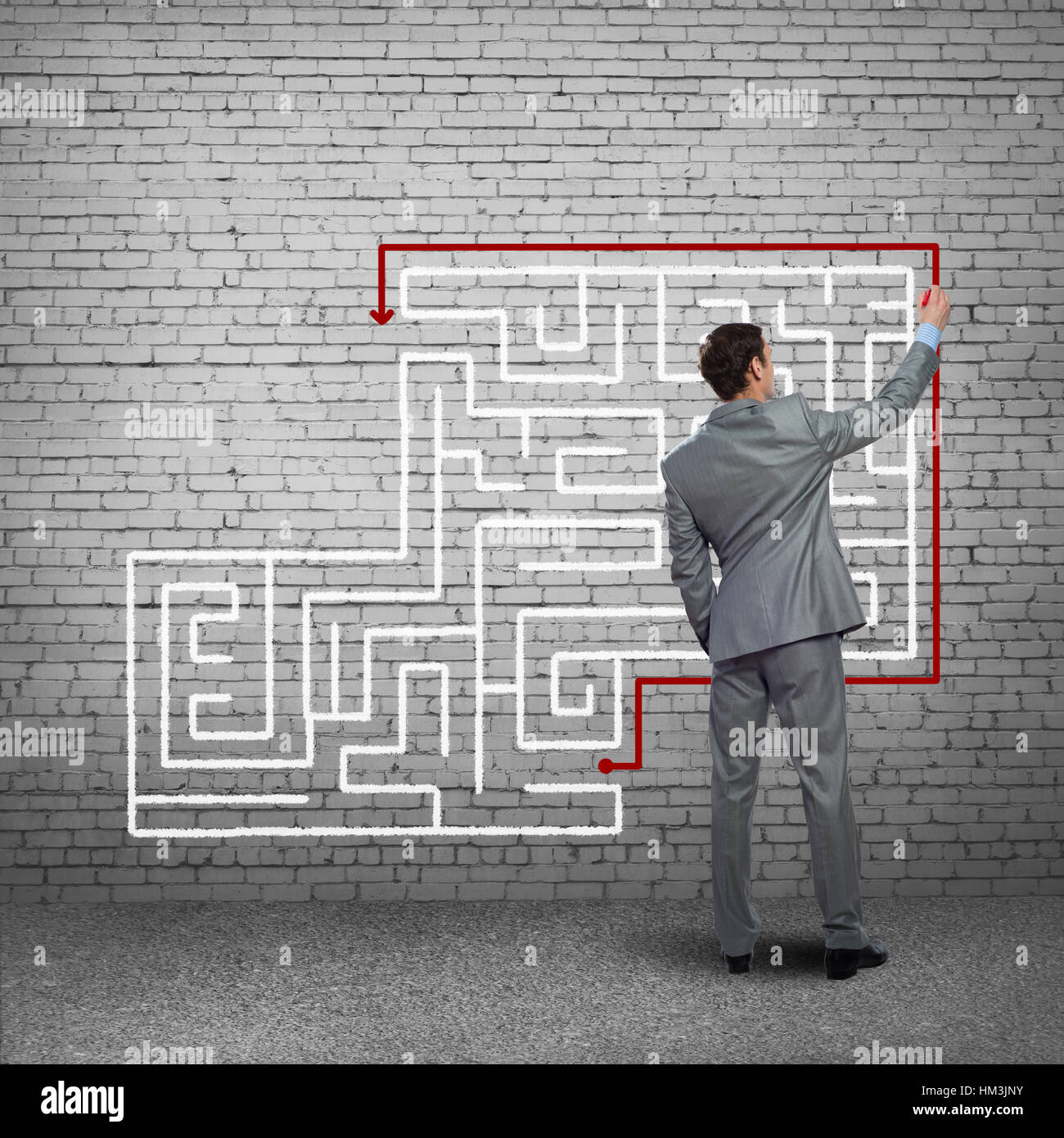 Businessman finding solution maze hi-res stock photography and images ...