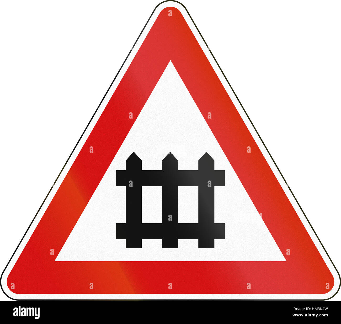 Road sign used in Italy - rail road crossing with barrier Stock Photo ...