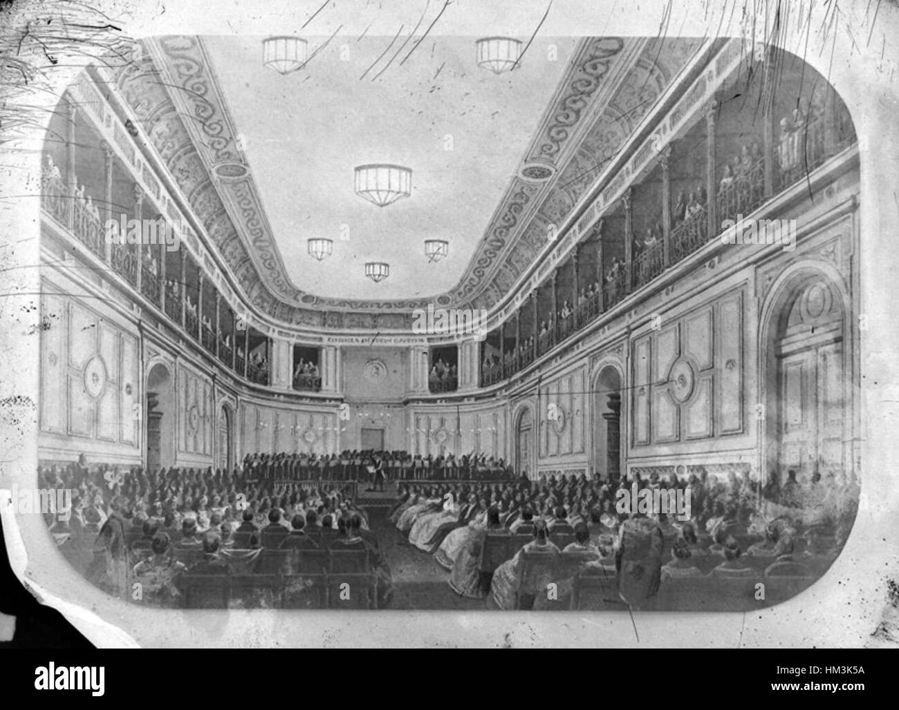 The 1870 image of the Konzertsaal in the Altes Gewandhaus shows the ...