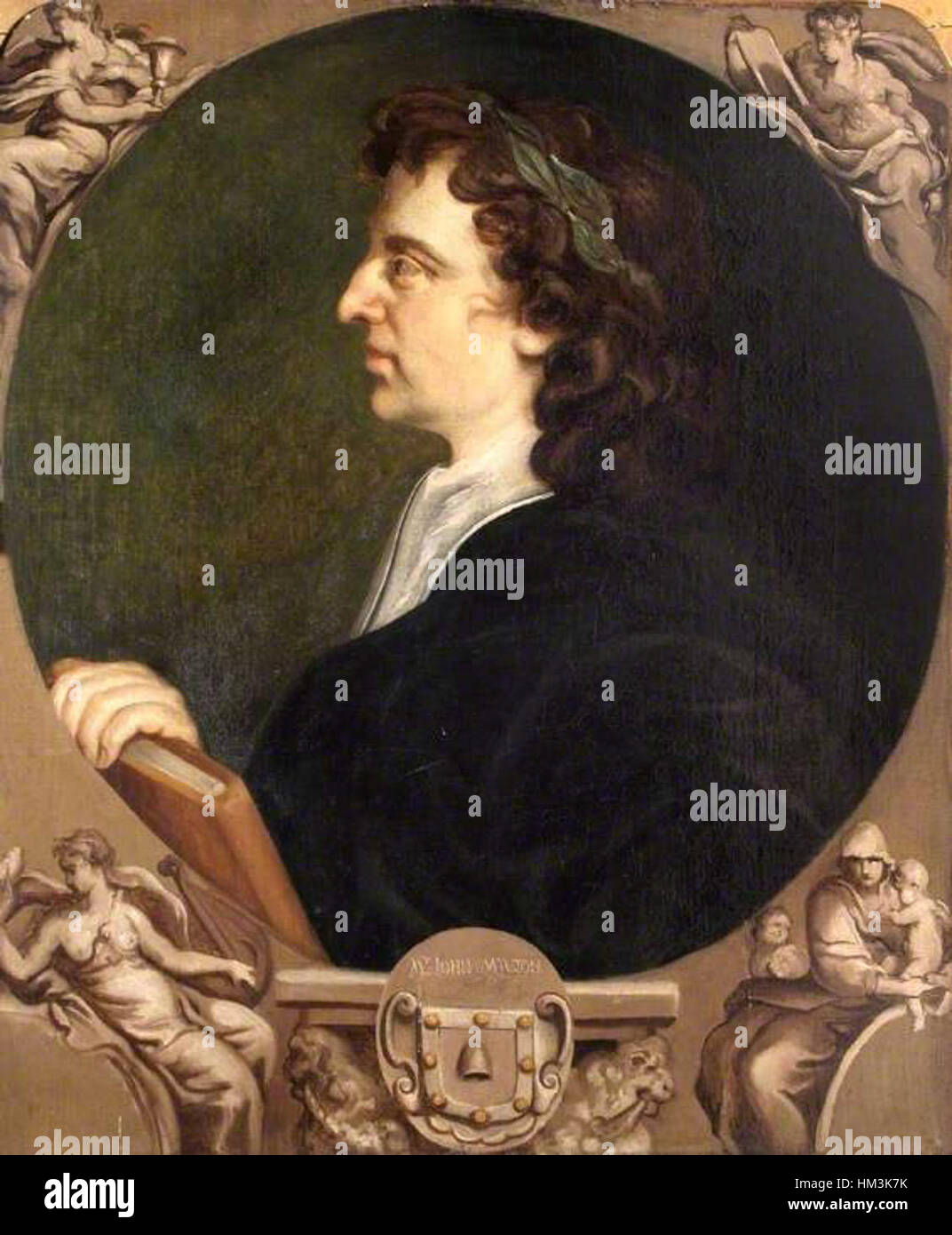 John Milton portrait painting Stock Photo - Alamy