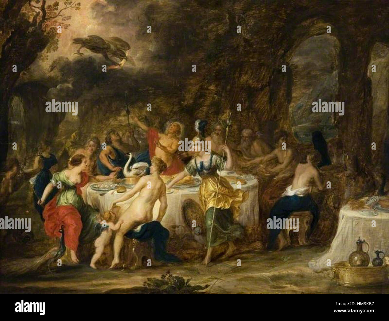 Attributed to Jan van Balen, 'The Marriage Feast of Peleus and Thetis' depicts the mythological ...